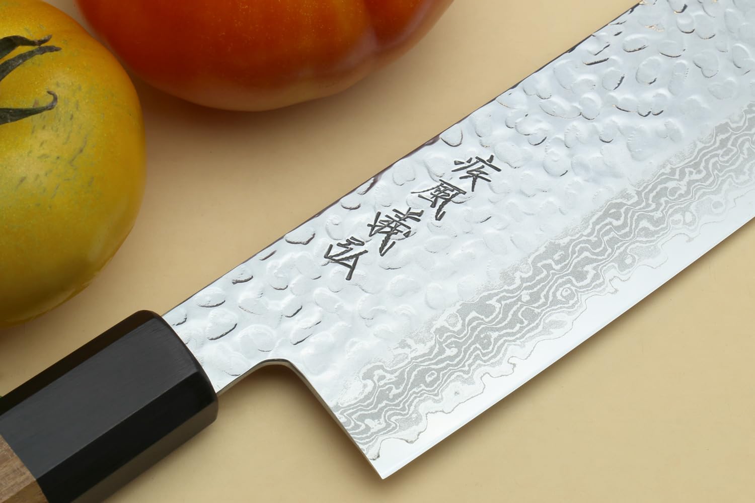 Yoshihiro VG10 46 Layers Hammered Damascus Nakiri Japanese Vegetable Knife 6.5'' (165mm) Ambrosia Handle