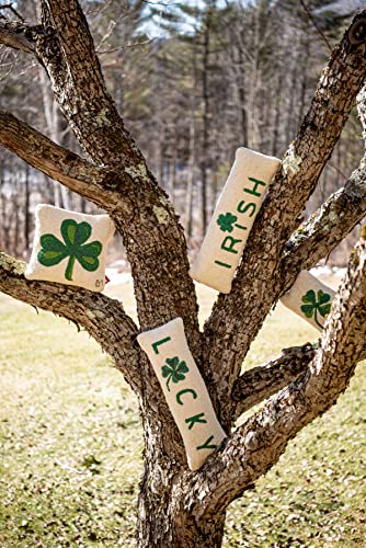 Chandler 4 Corners Artist-Designed Irish Clover Hand-Hooked Wool Decorative Throw Pillow (8β x 24β) St Patrick's Pillow for Couches & Beds-Easy Care, Low Maintenance St Patty's Day Shamrock Pillow