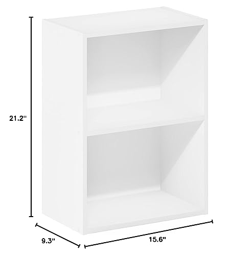 Furinno Luder Bookcase / Book / Storage, 2-Tier, White