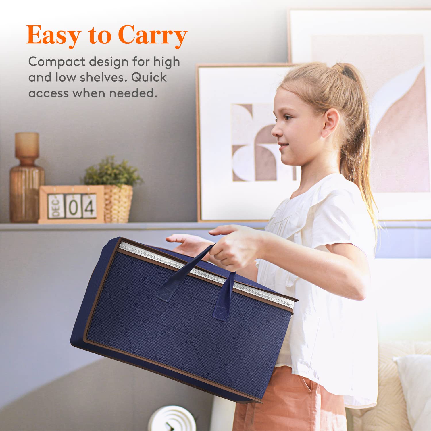 Lifewit 3 Pack 35L Clothes Storage Bag Organizer (Blue), Bundle with 3 Pack 90L Clothes Storage Bag (Grey)