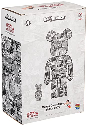 Hung Hing Toys TZKH-001 Astro Boy Comic Camouflage Pattern bearbrick 400% & 100%