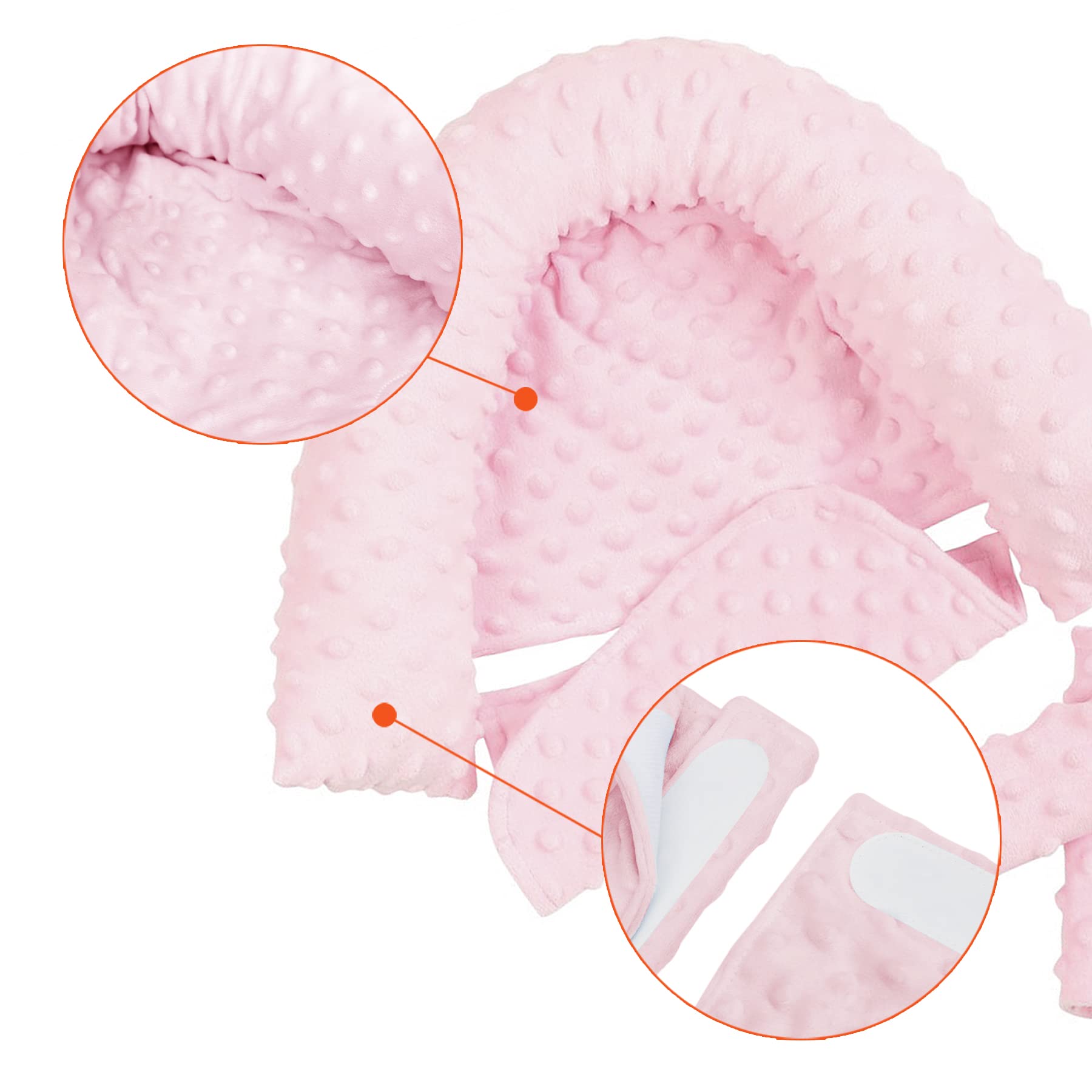 Baby Stroller Head Neck Support Pillow Infant Car Seat Neck Headrest with Seat Belt Strap Covers Newborn Lounger Pillow Babies Bed Mattress Rocker Head Protection for 0-12 Months