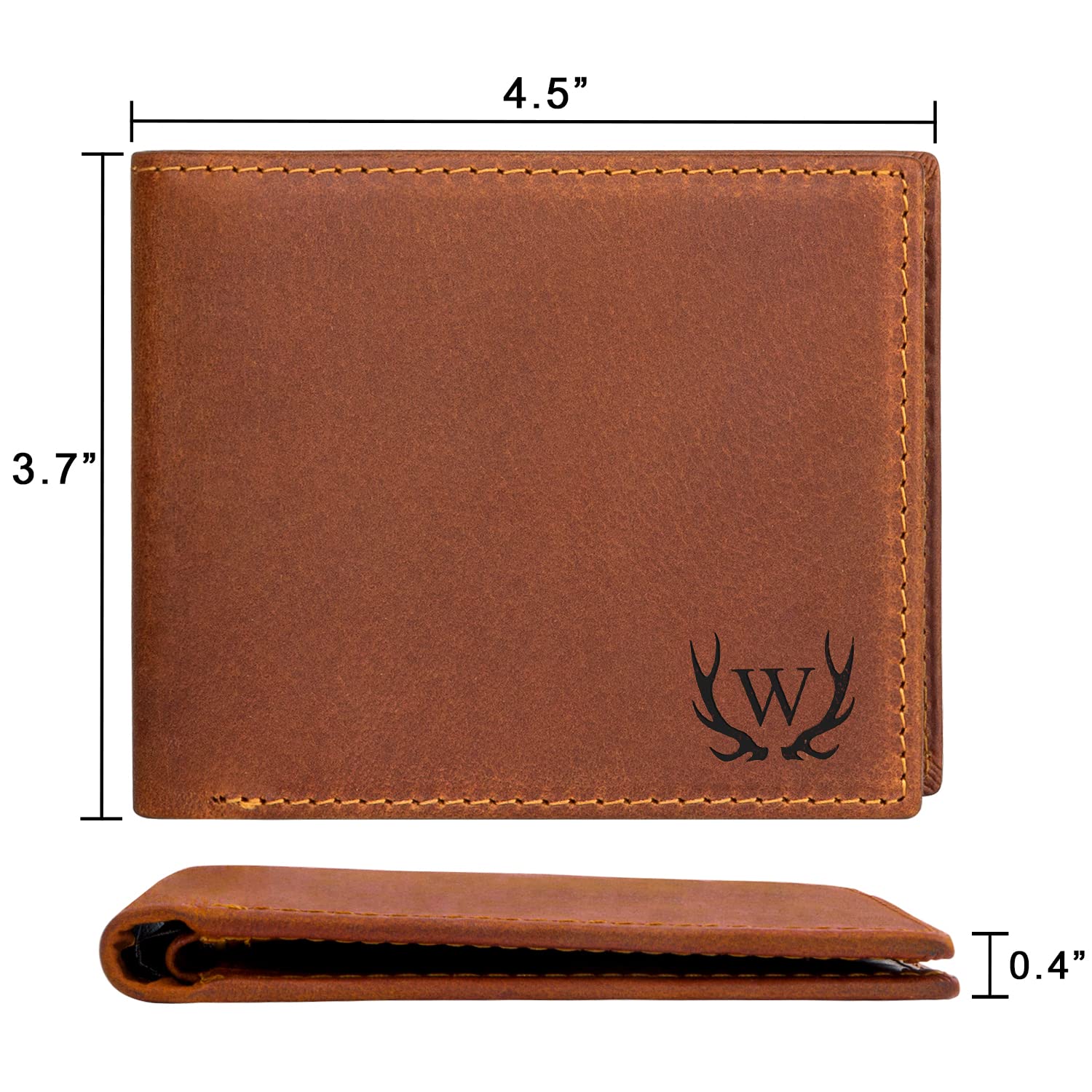kullder Custom Wallet for Men Personalized Gift Mens Engraved Leather Wallet Gifts for Husband, Dad, Son Birthday, Christmas, Anniversary, Fathers Day Gift Idea for Him