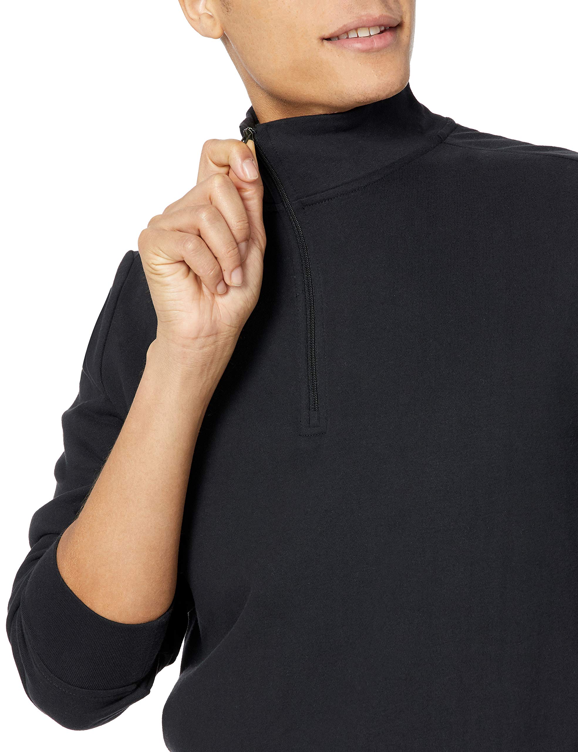 Amazon Essentials Men's Lightweight French Terry Quarter-Zip Mock Neck Sweatshirt, Black, XX-Large