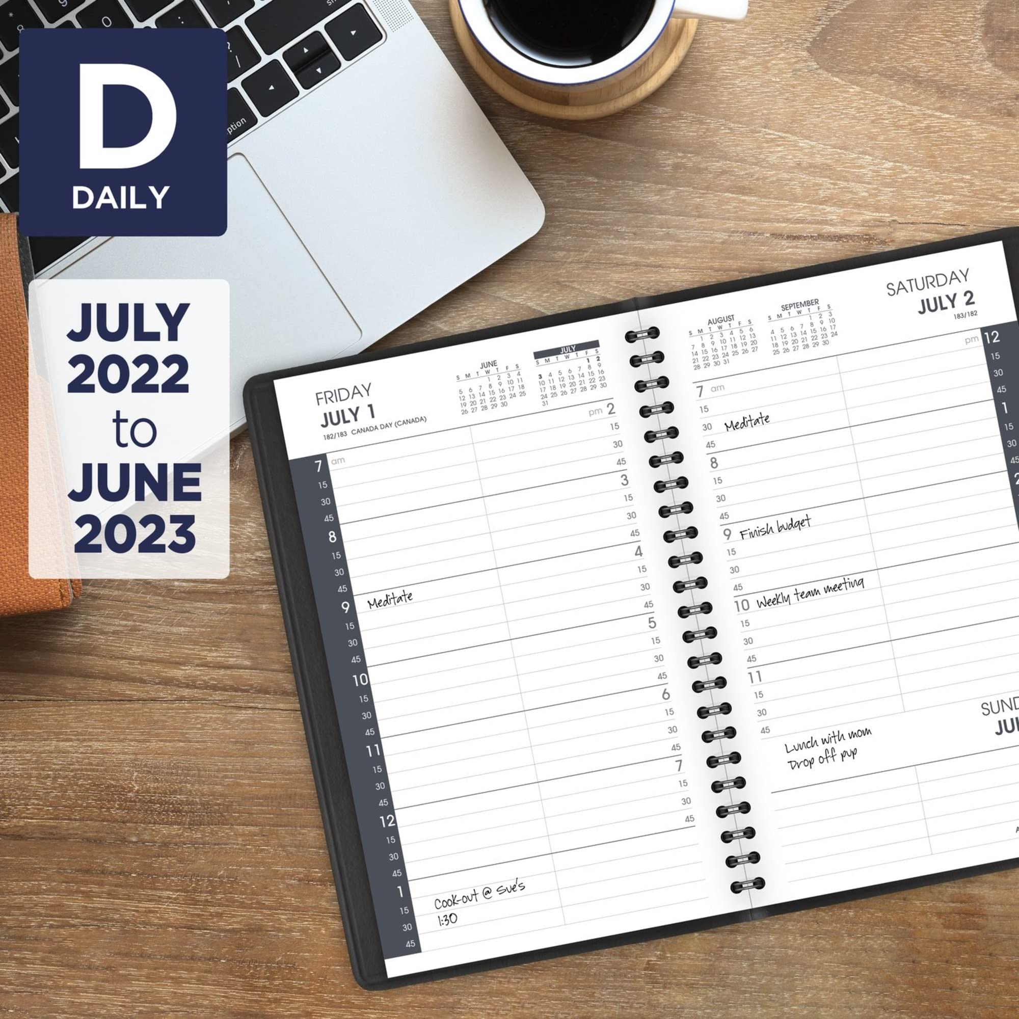 AT-A-GLANCE 2022-2023 Planner, Daily Academic Appointment Book, 5" x 8", Small, Black (7080705)