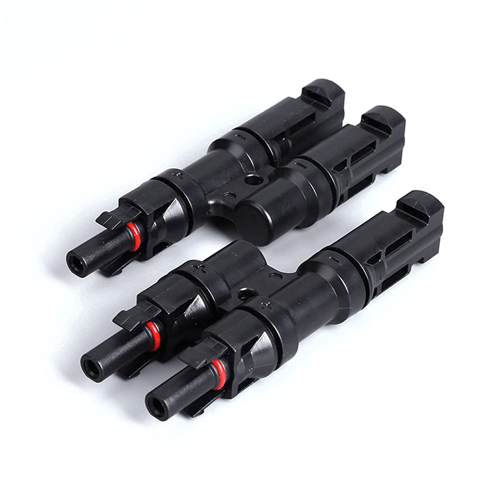 BAYM Solar Panel T Branch 2 to 1 MMF + FFM Cable Connector Solar Wire Connector T-Type T2 Coupler Combiner(1 Pair)