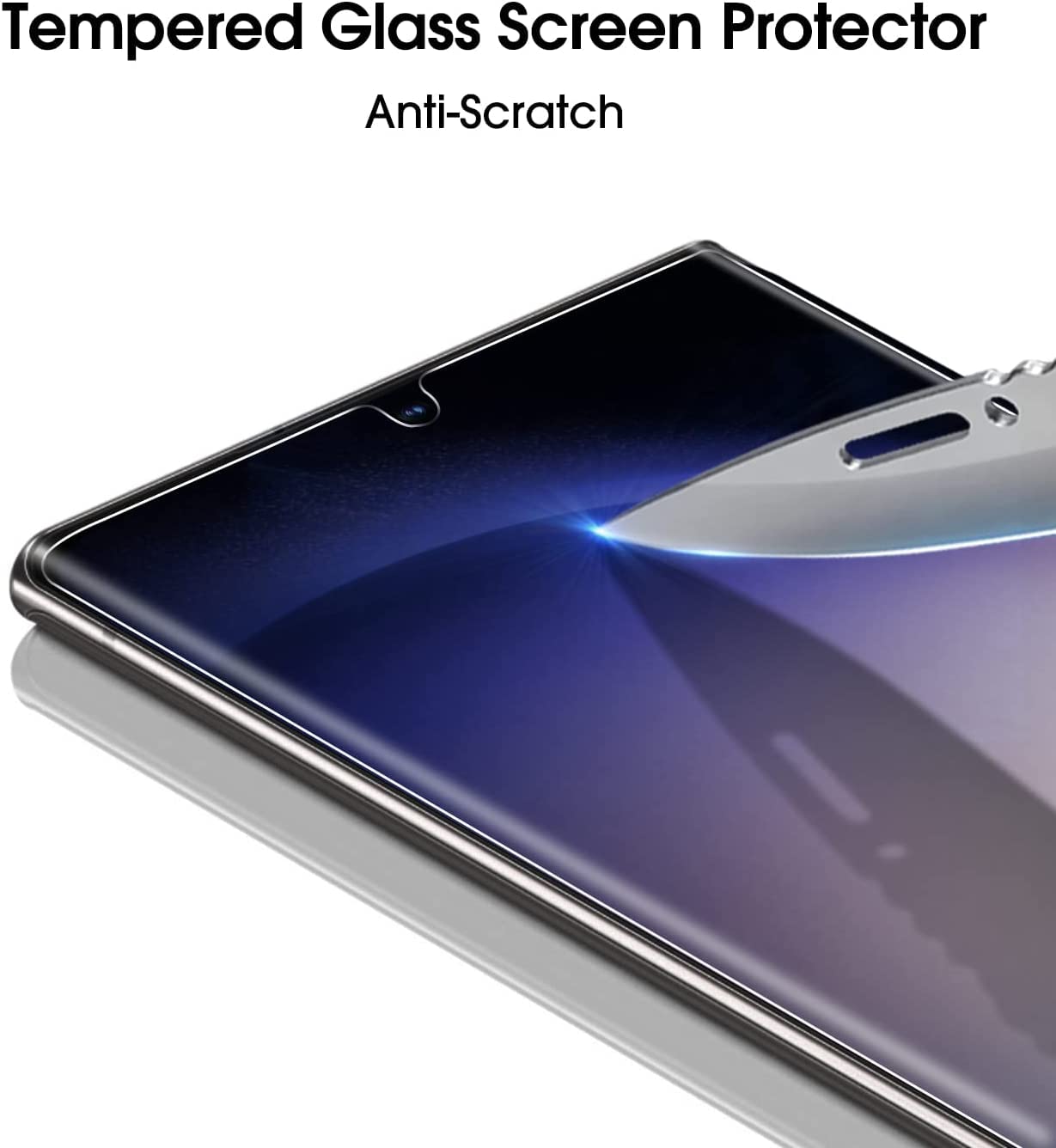 amFilm [3+1 Pack] 3D Curved Tempered Glass for S23 Ultra Screen Protector Samsung Galaxy 6.8 Inch with Liquid Dispersion Tech, Designed for Fingerprint Reader, Upgraded Easier Application Tray.