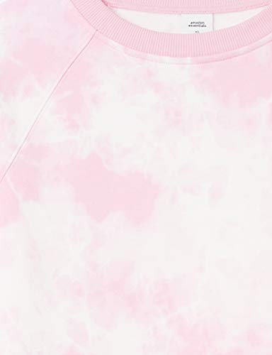 Amazon Essentials Women's Classic-Fit Gathered Long-Sleeve Crewneck Sweatshirt, Light Pink Tie Dye, XX-Large