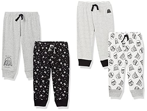 Amazon Essentials Disney | Marvel | Star Wars Baby Boys' Pants, Pack of 4, Star Wars Tiny Trooper, 12 Months
