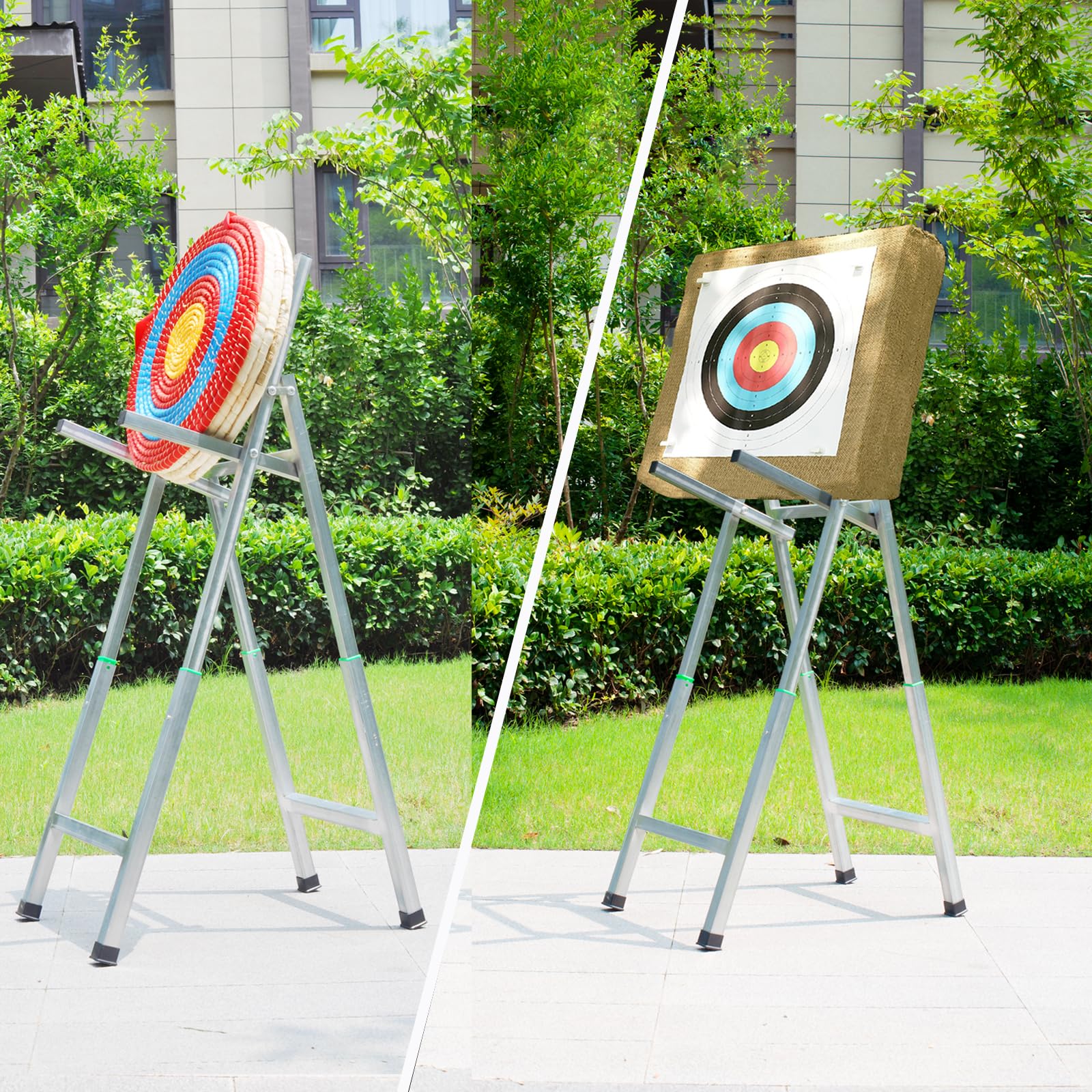Archery Target Stand for Backyard, Foldable Metal Archery Target Stands for Straw & Point Bag Target Stand - Easy to Carry