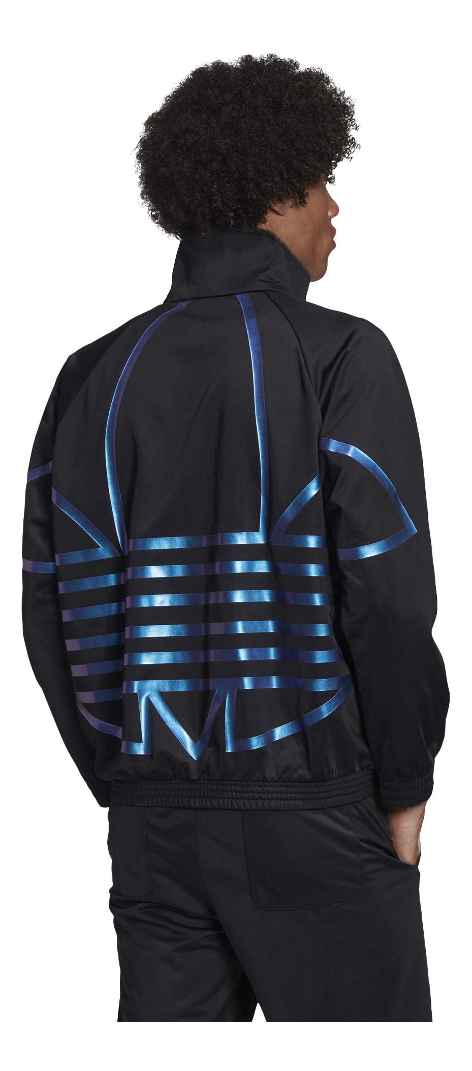 adidas Originals Men's Big Trefoil Track Top Black/Team Royal Blue Medium