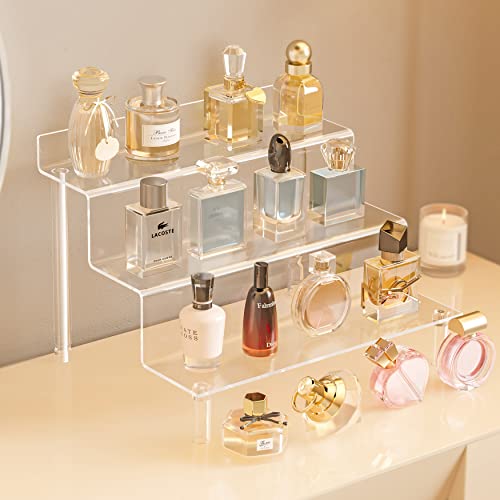 Grarry Acrylic Risers Display Shelf, 9” Perfume Organizer Stand, Acrylic Riser for Display Compatible with Funko POP Shelf, Acrylic Display Stands for Cupcake Stand Cologne Organizer Perfume Holder