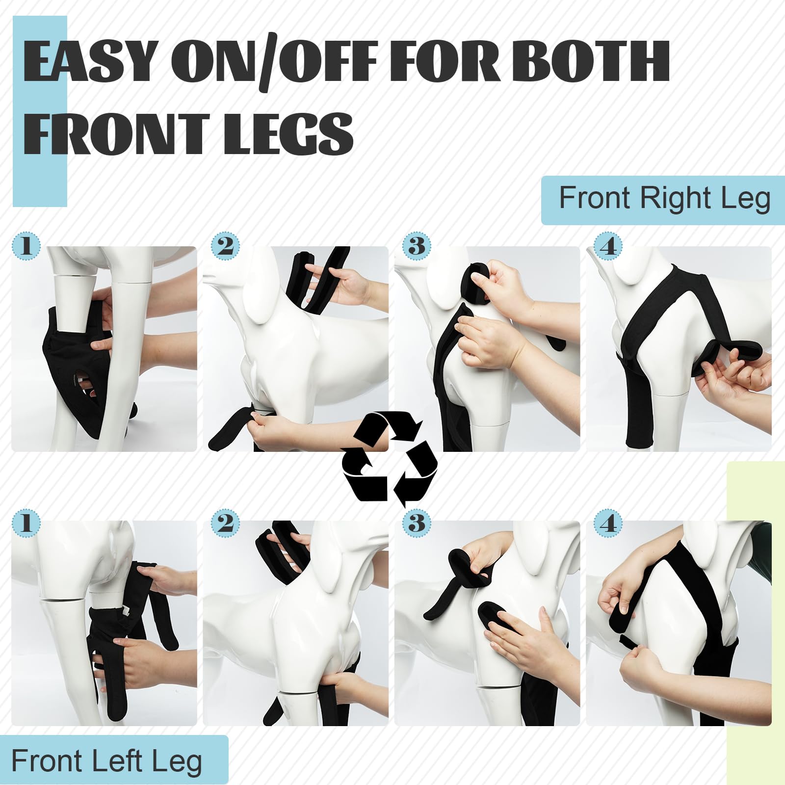 ROZKITCH Dog Surgery Recovery Sleeve Front Right Left Leg, Pet Prevent Licking Wound Elbow Brace Protector, Dog Recovery Suit Cone Collar Alternative for Sprain ACL CCL Arthritis Joint Care Black 2XL