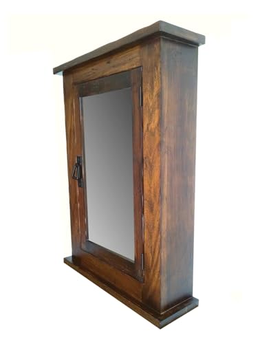 Dijkoo ZyduzscAT NUOTIRUIS Primitive Mission Medicine Cabinet/Surface Mount/Distressed Medium Finish/Solid Wood & Handmade C