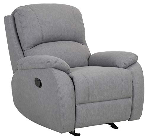 Amazon Brand – Ravenna Home Oakesdale Contemporary Glider Recliner, 35.4"W, Iron, Grey
