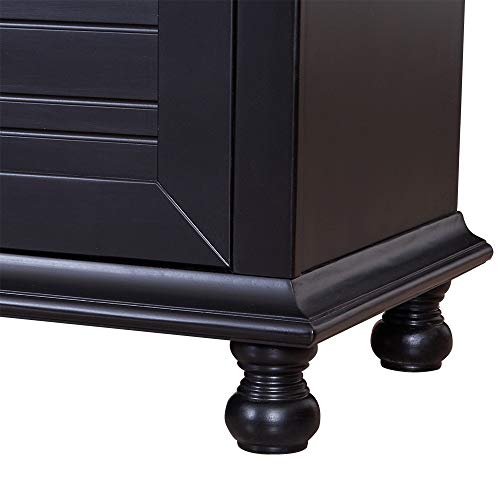 Amazon Brand – Ravenna Home Classic Solid Pine Storage Bench, 46.5"W, Black Finish
