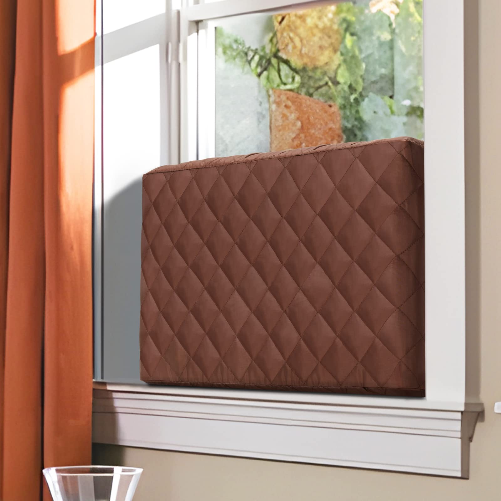 KylinLucky Indoor Air Conditioner Cover AC Cover for Inside Window Unit 25L x 17H x 3.5D inches White