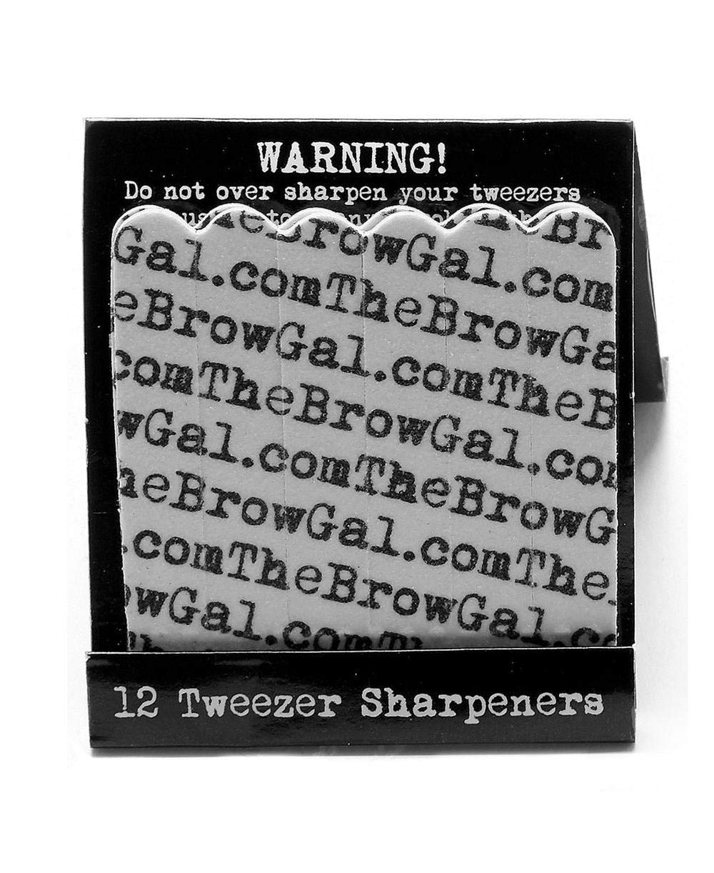 The BrowGal – 12 Tweezer Sharpeners – Exclusive for Sharp & Efficient Longer Period use - Super Handy and Portable Tool, Easily Grip with Safety - Sharpen Dull and Neglected Tweezer in Seconds – Black