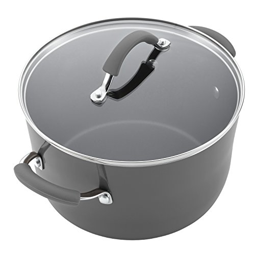 Rachael Ray - 16802 Rachael Ray Cucina Nonstick Cookware Pots and Pans Set, 12 Piece, Sea Salt Gray