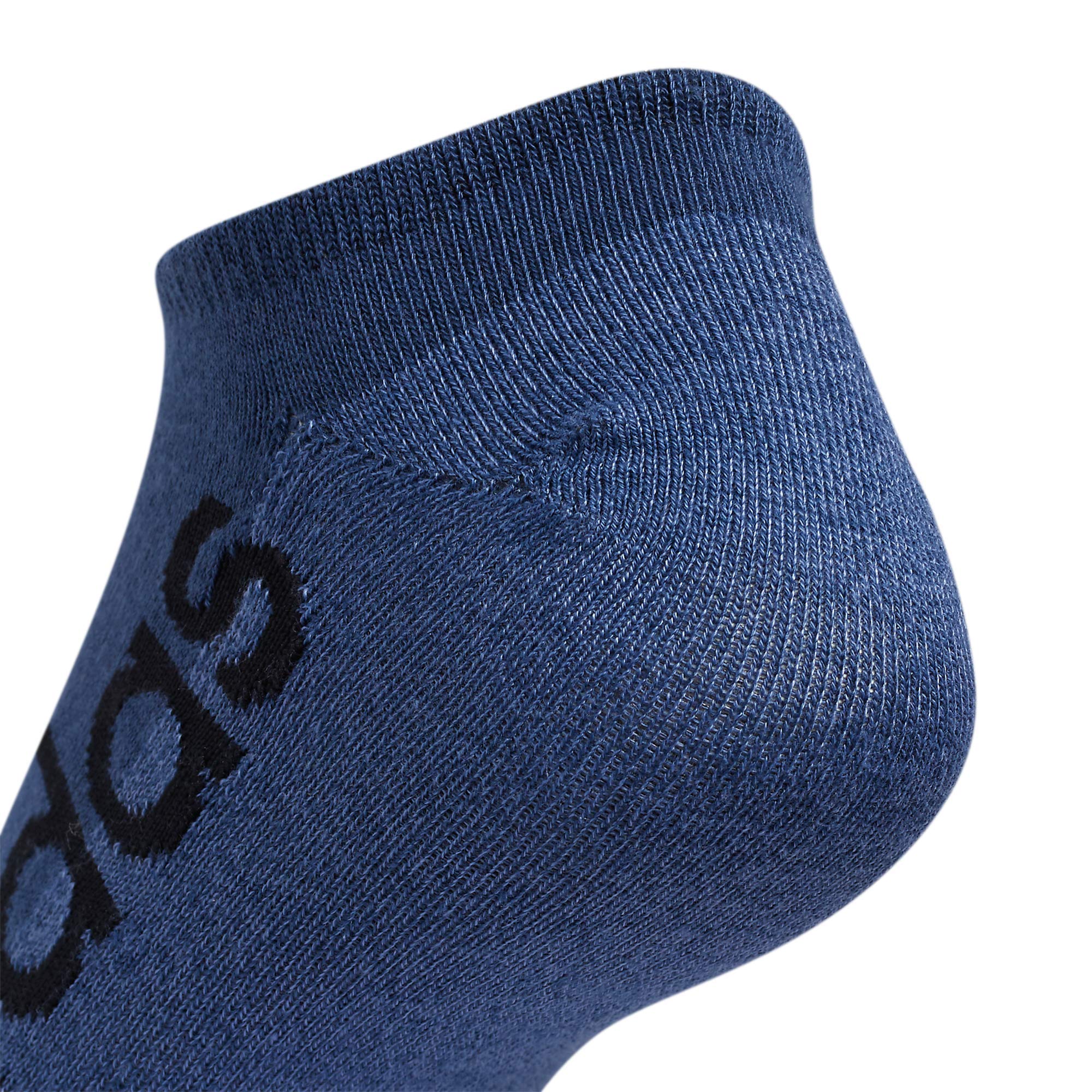 adidas Men's Linear Superlite II 6-Pack No Show, Night Marine Blue/Crew Blue/Legend Ink Blue, Large