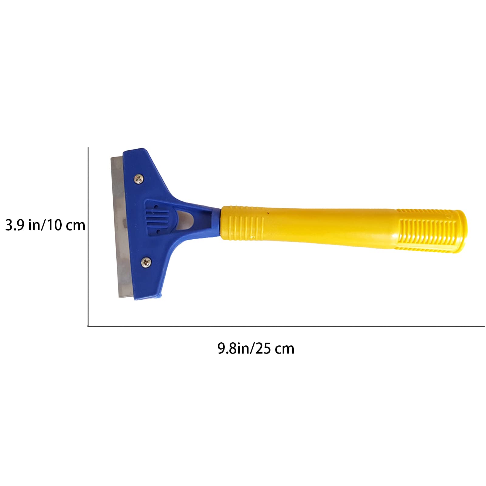 GAILY YOUTH Paint Scraper 2 Pcs, Floor Scraper with 10 Pcs Metal Blades, Long Handle Razor Blade Scraper for Cleaning Stove Top Windows Glass Wallpaper(25 cm)