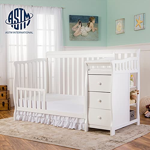 Dream On Me Convertible Crib Toddler Guard Rail in White, Compatible with Select Cribs, Crib to Toddler Bed Conversion, Easily Attachable (21.25L x 1.2W x 12.25H)