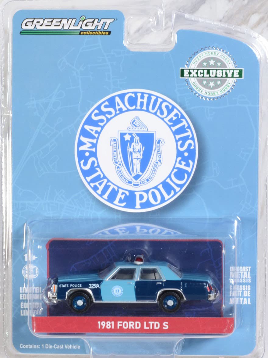 Greenlight 1:64 1981 Ford LTD S - Massachusetts State Police - 1982 Sam Melville/Jonathan Jackson Unit Shootout, North Attleboro, Massachusetts (Hobby Exclusive) 30289 [Shipping from Canada]