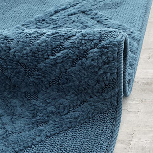 Antep Rugs Palafito 8x10 Geometric Shag Diamond High-Low Pile Textured Indoor Area Rug (Teal Blue, 7'10" x 10')