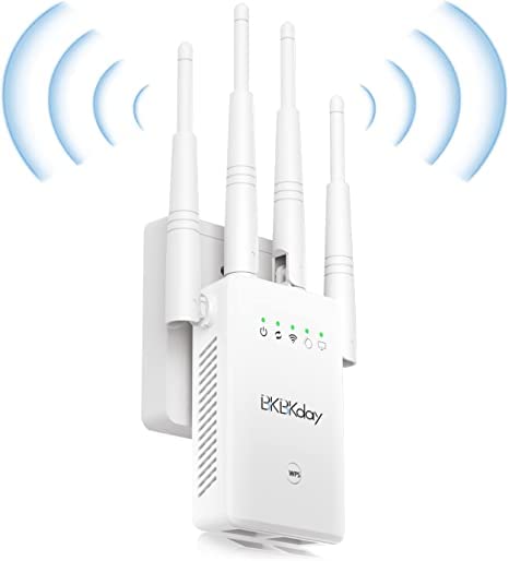 BKBKDAY 2023 New 4X Faster WiFi Extender Signal Booster,up to 10000 sq.ft - 1200Mbps Wall-Through Strong WiFi Booster,Broader Coverage Than Ever,Wireless Signal Repeater Booster -Dual Band 5GHz/2.4GHz