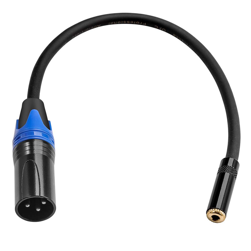Disino 1/8 to XLR Male Cable,Balanced 3.5mm(1/8 inch) Female Stereo TRS Mini Jack to XLR Male Audio Converter Adapter Cable - 3.3 feet/1 m