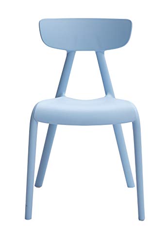 Amazon Basics Blue, Stackable Kids Chairs, Premium Plastic, 2-Pack