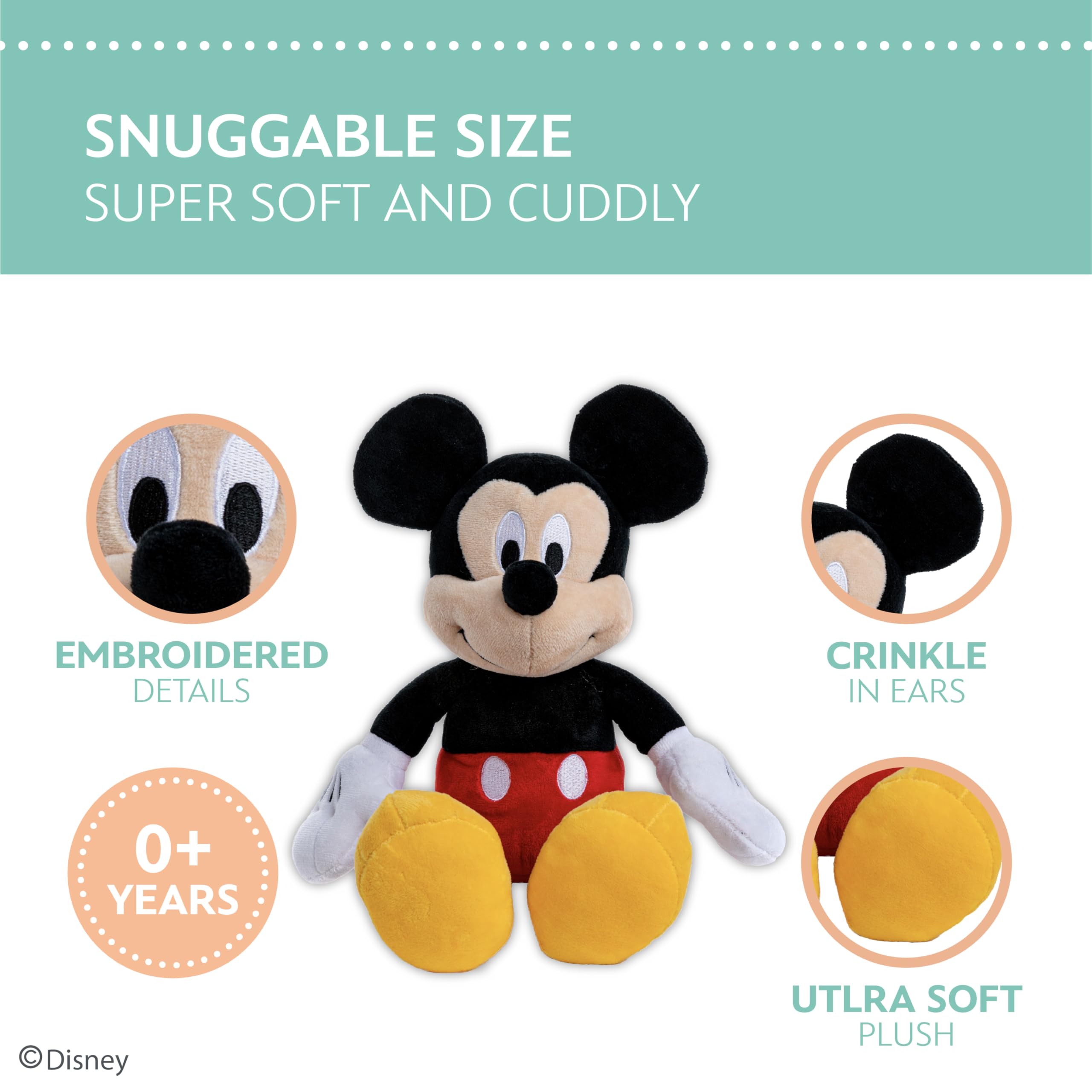 Disney Baby Mickey Mouse Stuffed Animal Plush Toy, 15 Inches