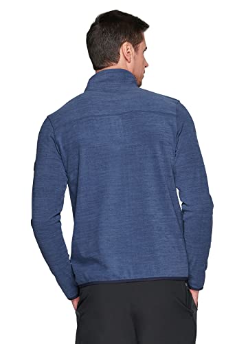 Avalanche Men's Zip Mock Neck Lightweight Soft Fleece Sweatshirt Indigo Heather XL