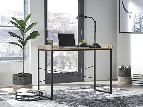 Signature Design by Ashley Gerdanet Casual 43" Sleek Home Office Writing Desk, Beige & Black