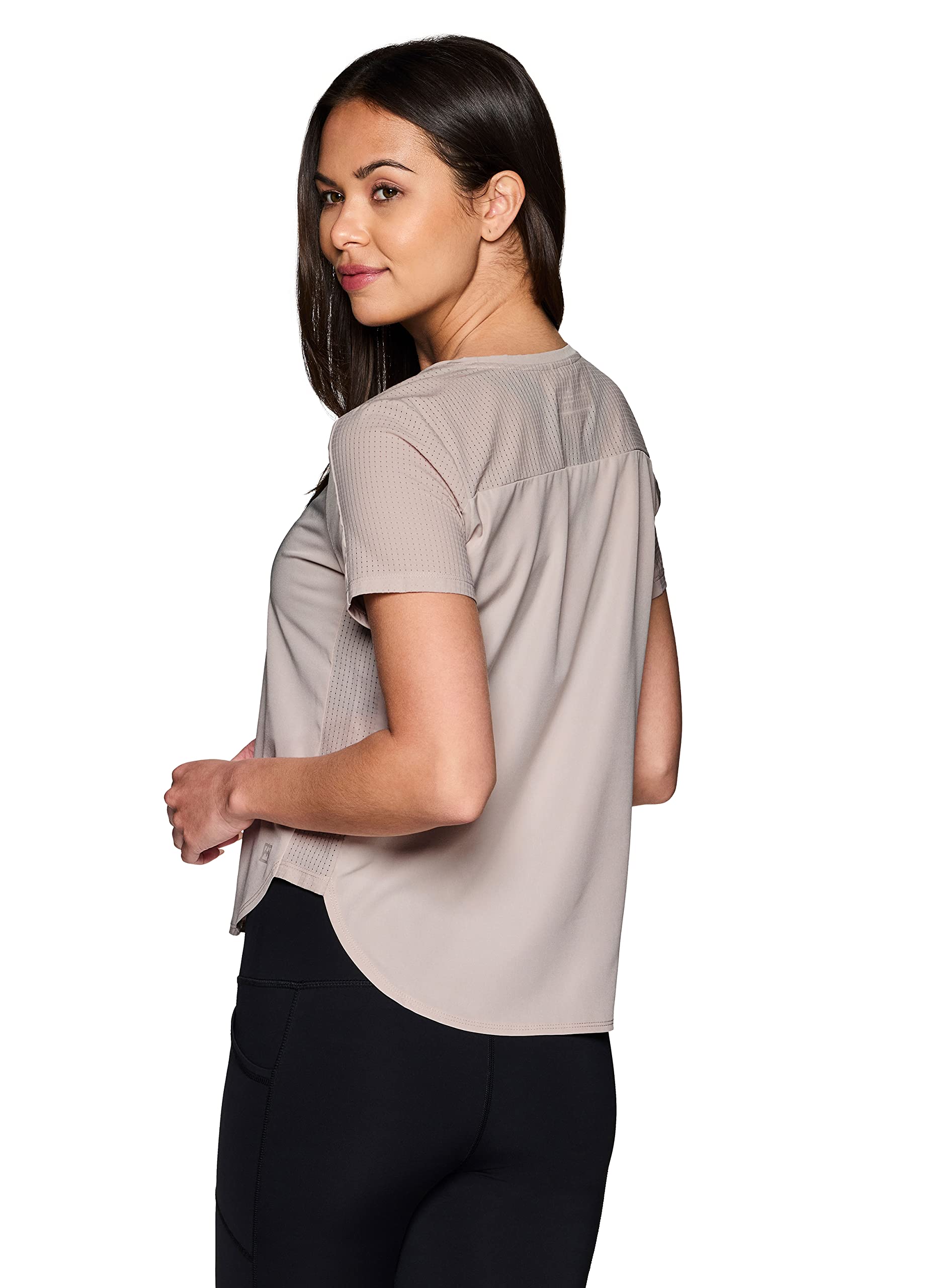 Avalanche Women's T-Shirt Breathable Stretch Woven Hiking Tee with Mesh Sand L