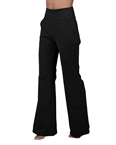 Aurgelmir Womens High Waisted Flare Yoga Pants Wide Leg Active Bootcut Leggings Black