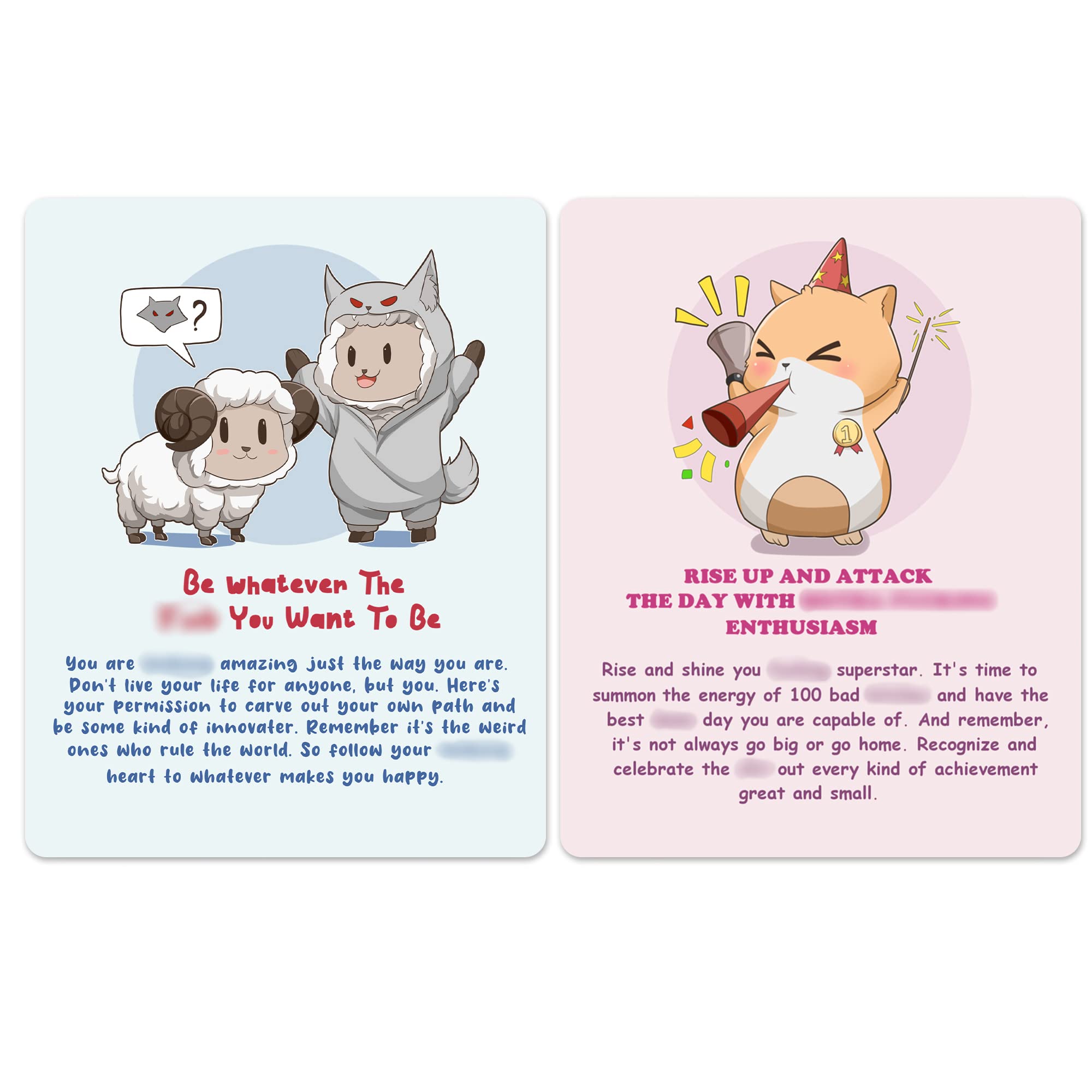Lacunas Affirmies Profanity Affirmation Cards Deck - Treat Your Fine A** Self - 50 Positive Affirmations for People Who Like to Say F***