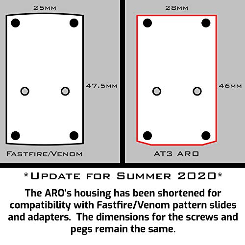 AT3 Tactical ARO Red Dot Sight - Pistol Mount, Low Mount, Optional Riser Mount - 3 MOA Compact Reflex Sight