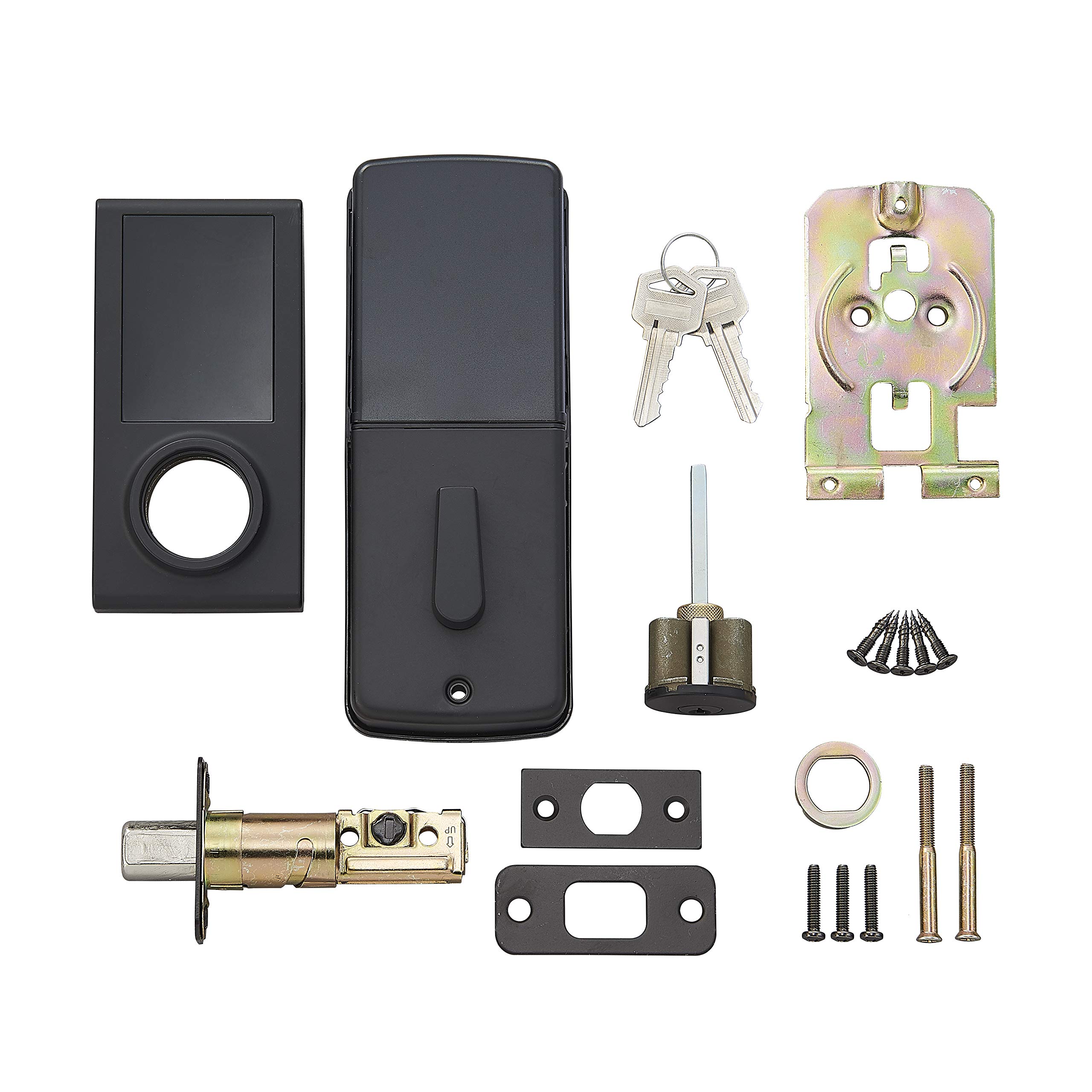 Amazon Basics Grade 3 Electronic Touchscreen Deadbolt Door Keypad Lock, 13.3 x 6.7 cm, Matte Black
