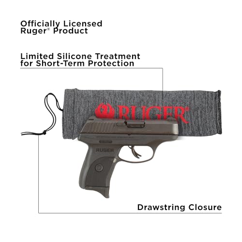 Allen Company Ruger Silicone Treated Knit Handgun Sock, Gray, 14" (27133)
