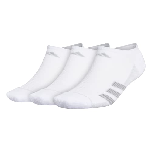 adidas Men's Superlite Stripe II 3-Pack No Show, White/Light Onix Grey/Clear Onix Grey, X-Large
