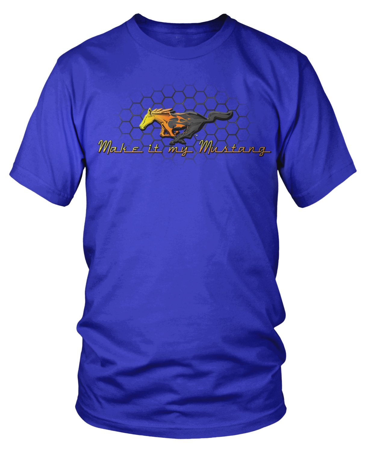 Amdesco Men's Make It My Mustang, Officially Licensed Ford T-Shirt, Royal Blue XL