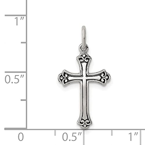 Auriga Fine Jewelry 925 Sterling Silver Antiqued Cross Pendant (L- 20 mm, W- 12 mm) Gift for Women