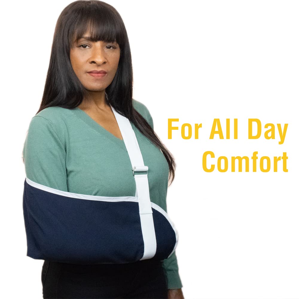 Arm Sling Shoulder Support Broken Arm Adjustable Shoulder Immobilizer Reduce Cervical Strain Wrist Injury Elbow Surgery Fractured Bones Unisex Breathable Left and Right Hand - Sago Health Care