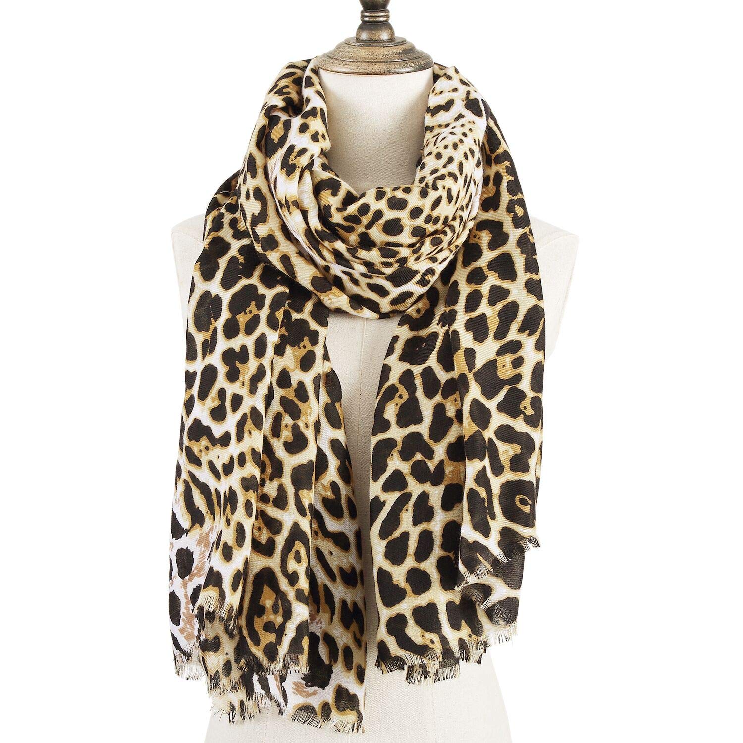 AIWANK Womens Leopard Print Scarf Large Blanket Wrap Shawl Cheetah Scarves Mother's Day Gift