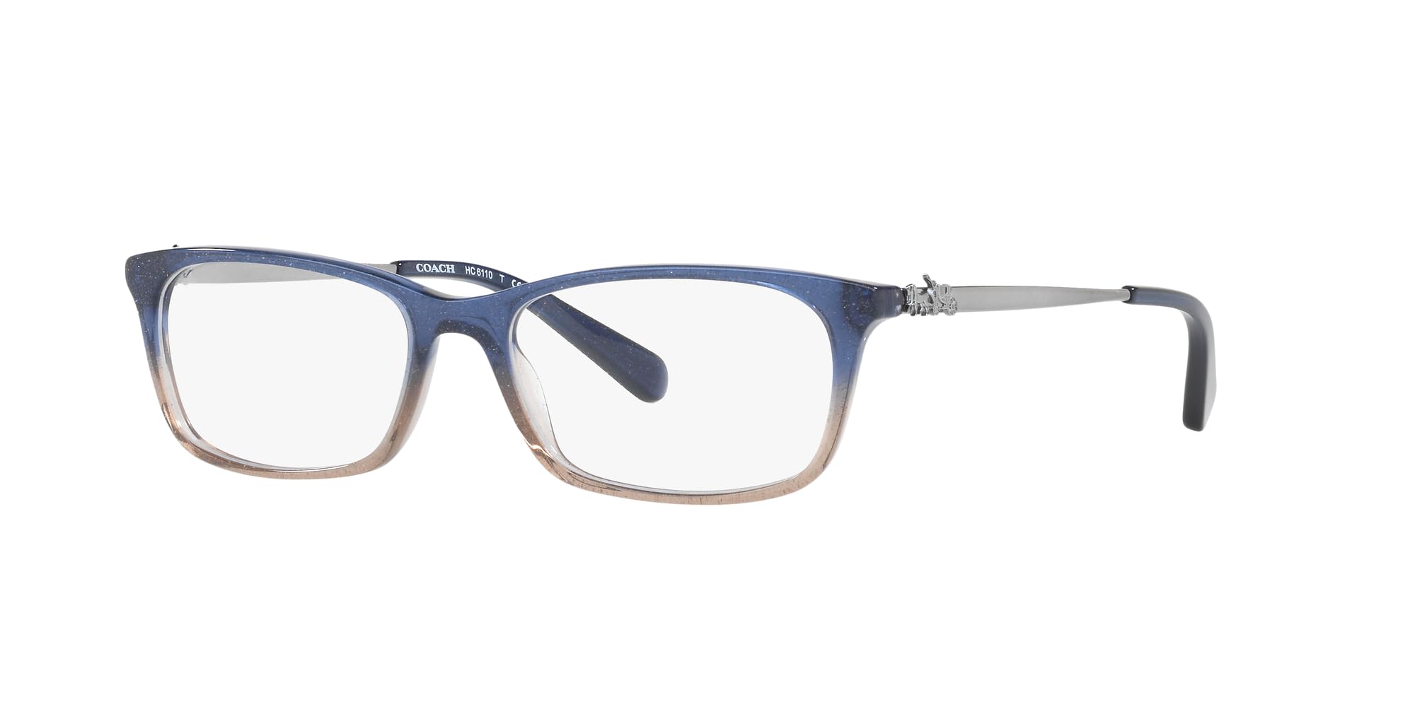 Coach HC6110 Prescription Eyewear Frames, Blue Beige Glitter Gradient/Demo Lens, 50 mm