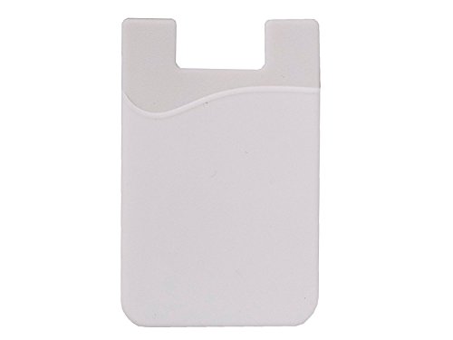 YWXTW Cell Phone Wallet, Silicone 3M Adhesive Stick-on Wallet for Credit Card, Ultra-Slim Id Holder Wallet Pouch Sleeve Pocket for Smartphones (iPhone/Android/Samsung Galaxy) (3 Pack White)