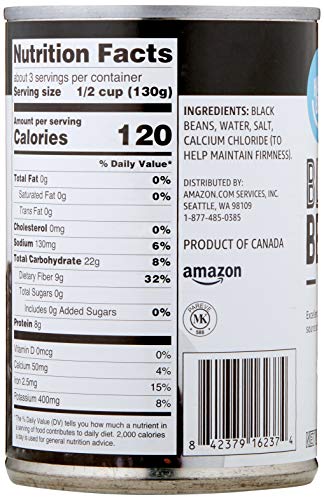 Amazon Brand - Happy Belly Black Beans, 15 ounce (Pack of 1)
