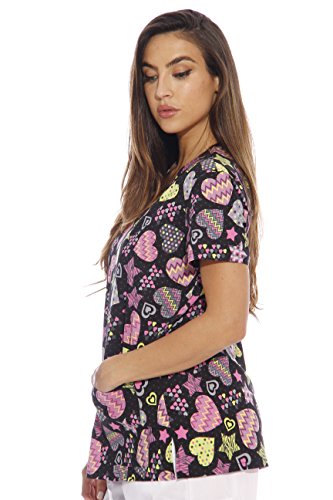 Dreamcrest 217V-9-M Women's Scrub Tops Holiday Scrubs Nursing Scrubs