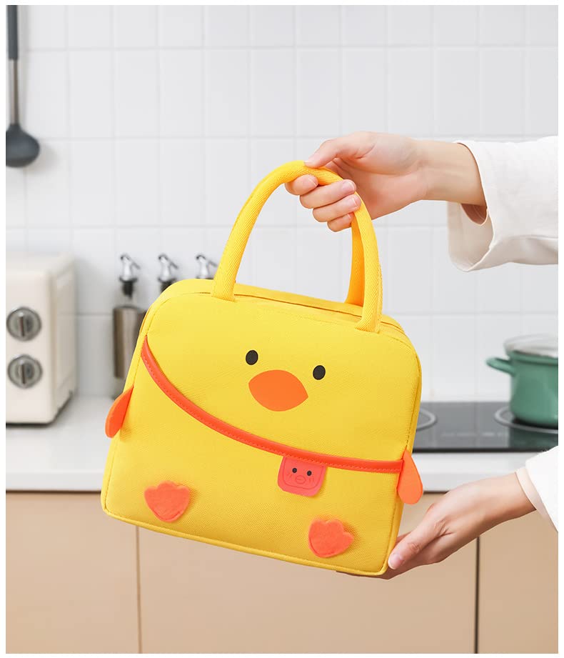 AtbeTa 3D Cute Duck Lunch Bag Large Bento Box Container Insulated Reusable Cooler Tote Office Work Travel Picnic (1 duck)